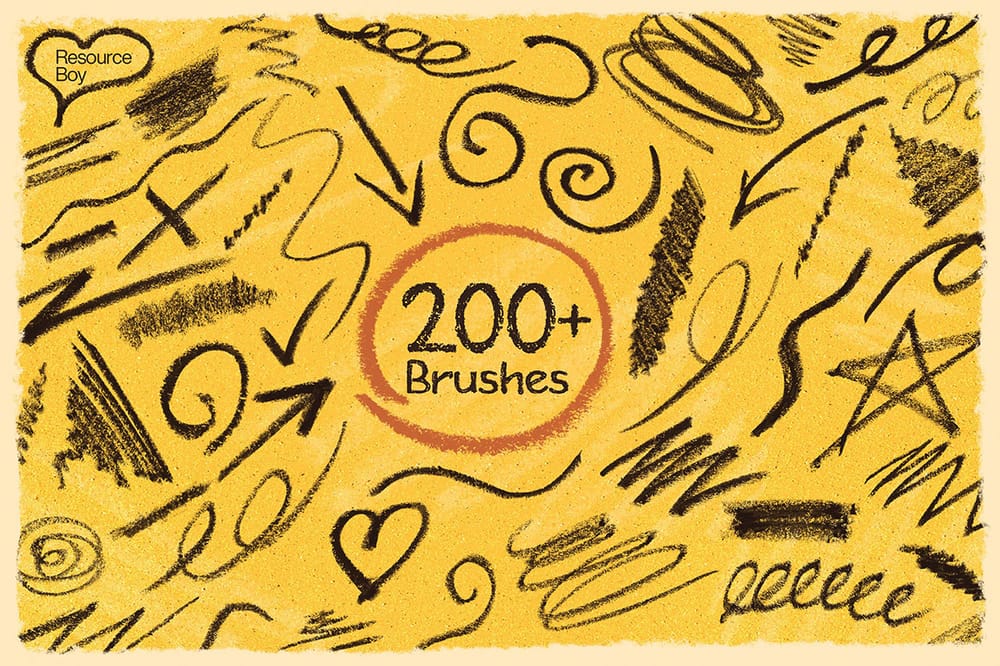 200 Free Artistic Crayon Photoshop Brushes