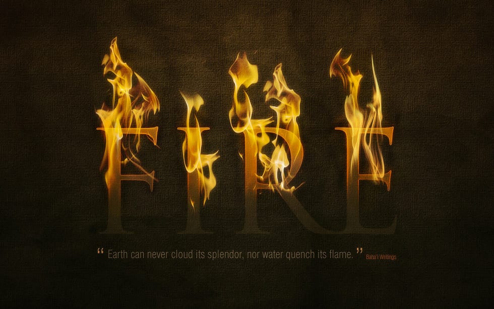 Dramatic text on fire effect